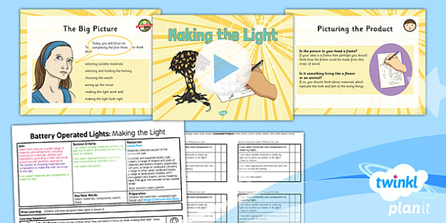 DT: Battery Operated Lights Unit: Making the Light LKS2 Lesson Pack 5