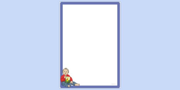 FREE! - Toddler with Book Page Border | Page Borders | Twinkl