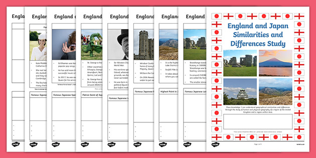 England and Japan Comparison Study Research Booklet