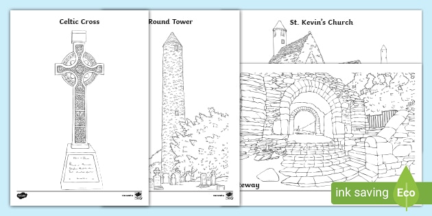 Glendalough Colouring Pages