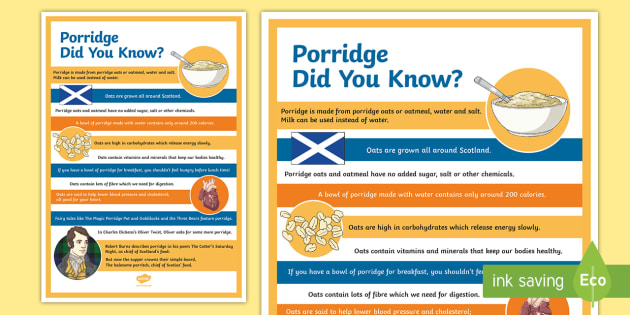 Facts About Porridge Display Poster (teacher made)