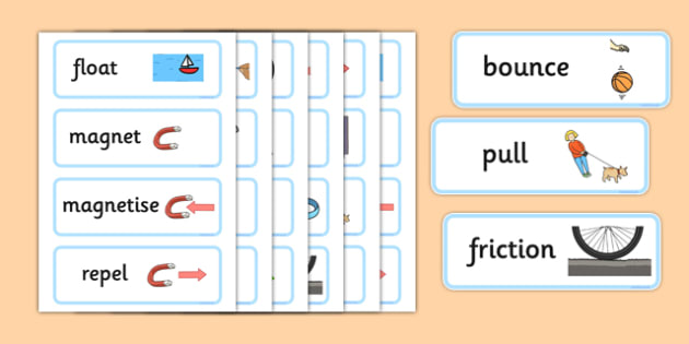 FREE! - Forces and Motion Word Cards (teacher made)