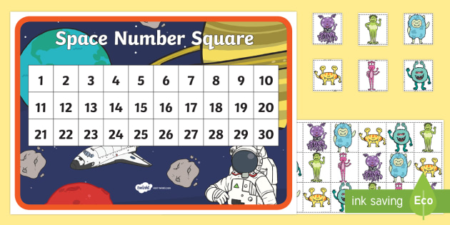 * NEW * Space-Themed 1-30 Grid Square - EYFS, Early Years, KS1
