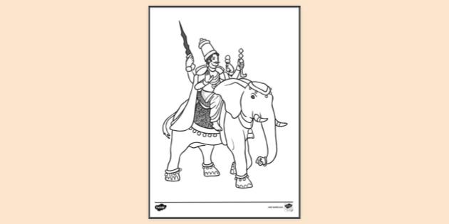 FREE! - Printable Indra Colouring Sheet (teacher made)