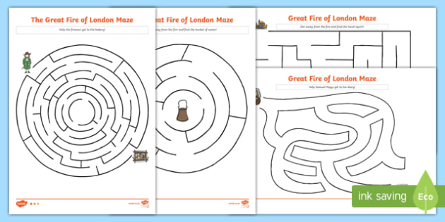 The Great Fire of London Differentiated Maze Worksheet / Worksheet ...