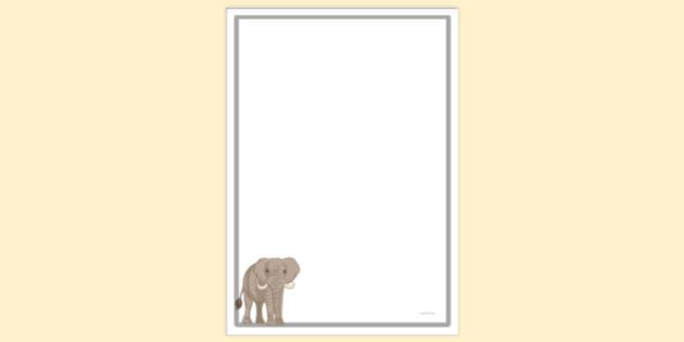 FREE! - Elephant Page Border | Page Borders | Twinkl