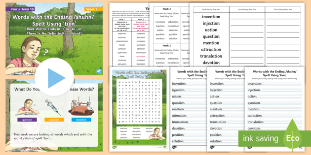 Year 4 Term 1B Week 3 Spelling Pack (teacher made)