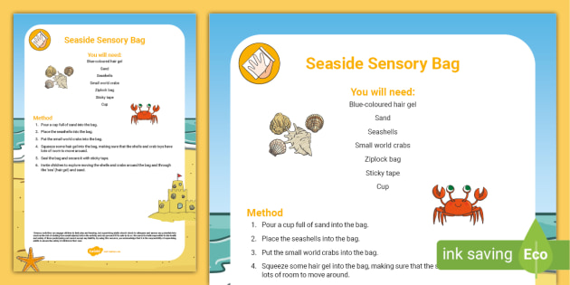 Seaside Sensory Bag - Seaside Sensory Activity - Twinkl