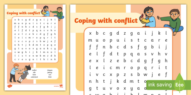 Coping with Conflict Word Search (teacher made)