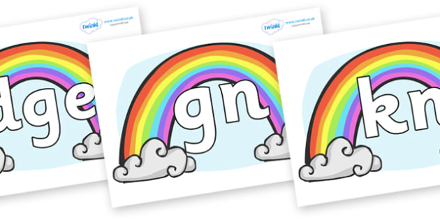 FREE! - Silent Letters on Rainbows (teacher made)