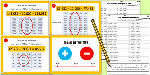 Add or Subtract 1000 Lesson 5 Teaching Pack - teaching pack