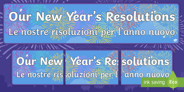 Our New Year's Resolutions Display Banner English/Italian