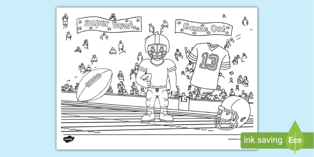 * NEW * Super Bowl Colouring Page