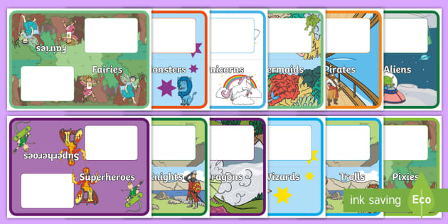 FREE! - Editable Class Group Table Signs (Fantasy)