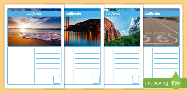 FREE! - California Themed Picture Postcards (teacher made)