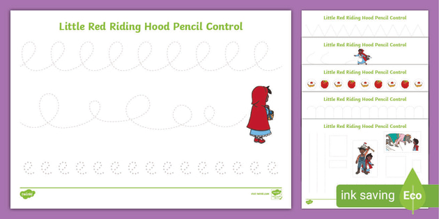 Little Red Riding Hood Pencil Control Sheets - pencil control