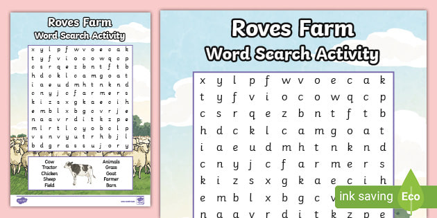 FREE! - Roves Farm Word Search Activity - Literacy Resource - Twinkl