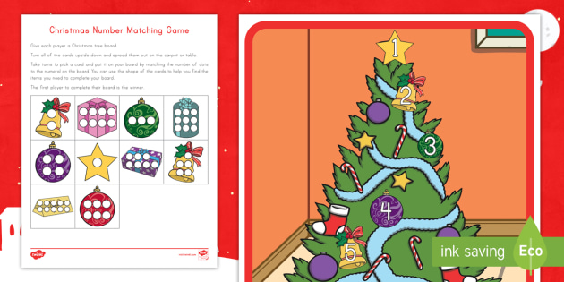 Christmas Tree Number Matching Game