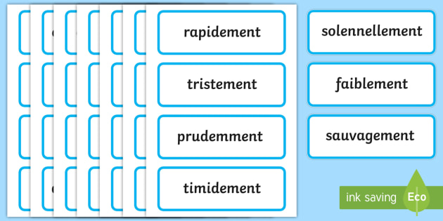 Cartes de vocabulaire : Adverbes