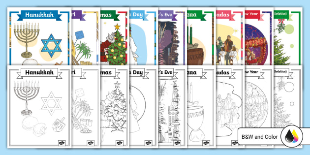 Cultural Education Posters Winter Holiday Bulletin Board Set - 14 World ...