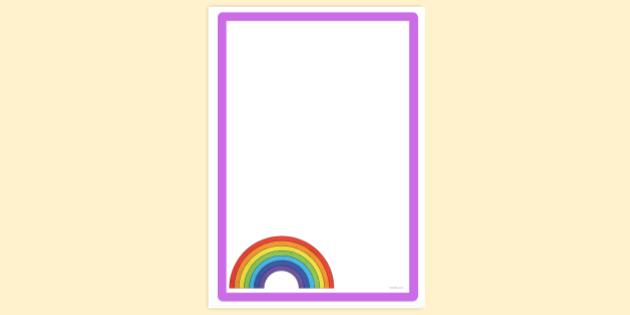 FREE! - Simple Blank Rainbow Page Border | Page Borders | Twinkl
