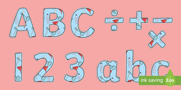 Water Themed Display Lettering