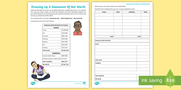 Drawing Up A Statement Of Net Worth