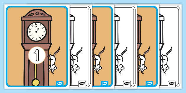 Hickory Dickory Dock Clock Times Posters (teacher made)