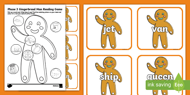 The Gingerbread Man Phase 3 Reading Activity (teacher made)