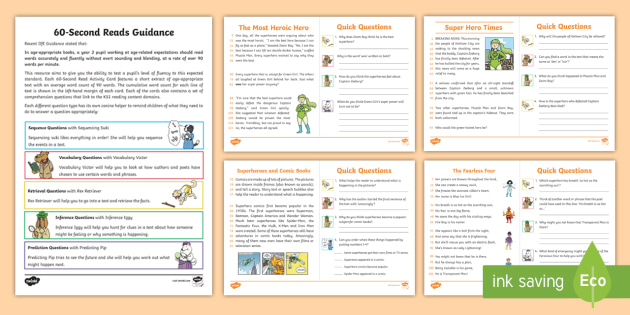 KS1 60-Second Reads: Superheroes Activity Pack