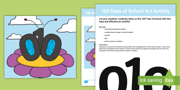 100 Days of School Art Activity | Creative Resource | Twinkl