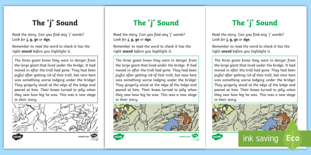 Northern Ireland Linguistic Phonics Stage 5 and 6 Phase 3b, 'j' Sound