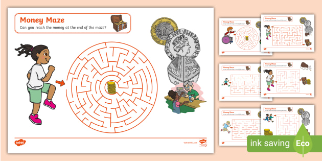 FREE! - Money Maze Activity Worksheets (teacher made)