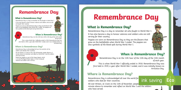 Remembrance Day Where When What Poster A4 - australia, remember