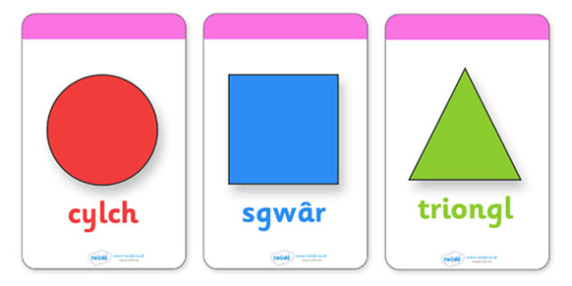 2D Shape Flashcards (Shape Names) - Welsh