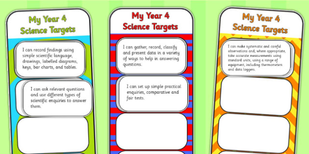 2014 National Curriculum Year 4 Science Assessment Bookmarks and Cut Outs