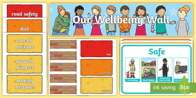 Whole School Our Wellbeing Wall Display Pack