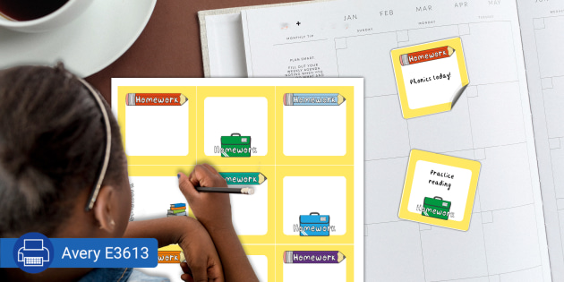 Homework Planner Stickers - EYFS Early Years - Editable Labels