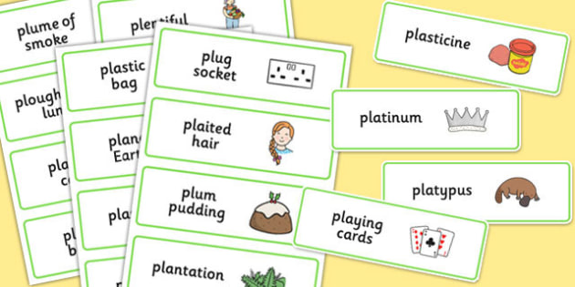3 Syllable PL Sound Word Cards (teacher made)