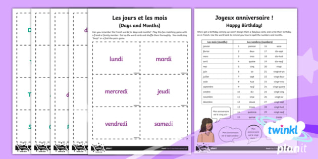 French Games KS2 - French:Time Year 3 Home Learning Tasks