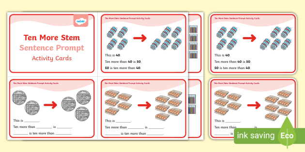 👉 Ten More Stem Sentence Prompt Activity Cards