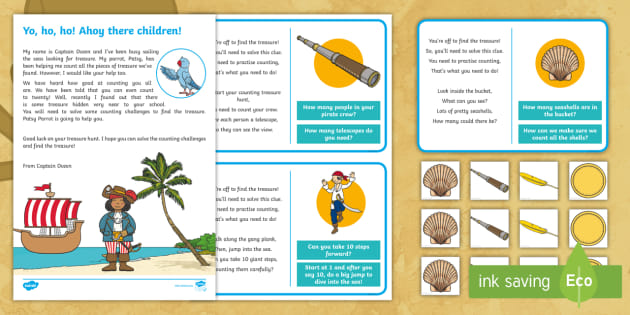 Counting Treasure Hunt Activity Pack (teacher made)
