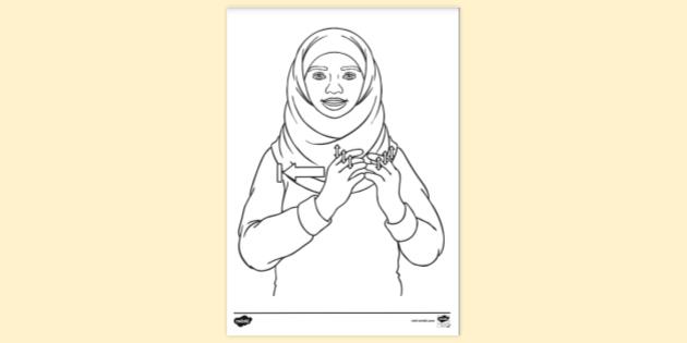 BSL Child Spelling Colouring Sheet | Colouring Sheets