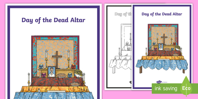 Day of the Dead Altar Display Poster - day of the dead, dia de