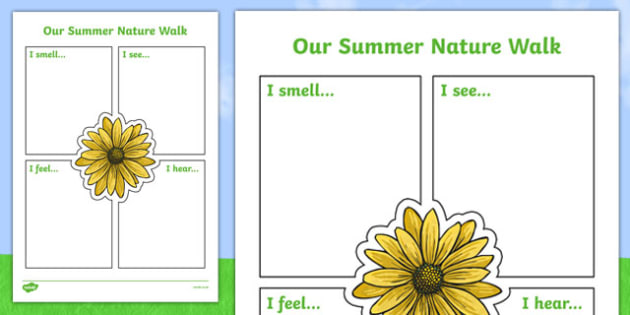 Our Summer Nature Walk Writing Frame (teacher made)