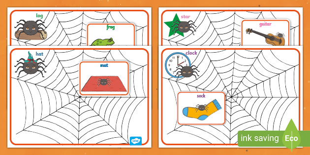 Spiders and Webs Rhyming Word Activity (teacher made)
