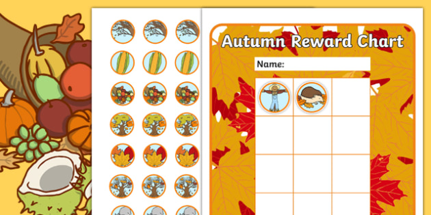 Autumn Sticker Reward Chart 30mm (teacher made)