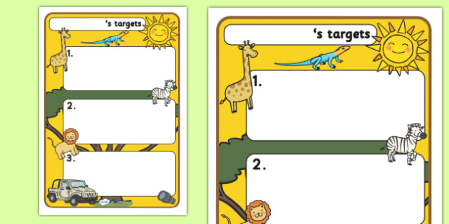 Themed Target Sheets Safari