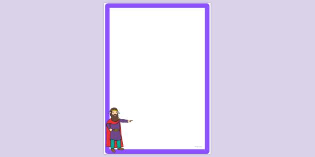 FREE! - Simple Blank King Laughing Page Border | Twinkl