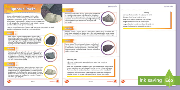 Igneous Rocks (teacher made)
